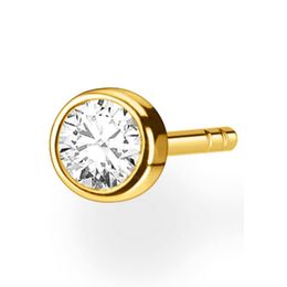 Thomas Sabo Damen Single-Ohrstecker "weißer Stein gold, weißer Stein silber", 4mm, Silber 925 (Sterlingsilber), gold, Silber 925 (Sterlingsilber),