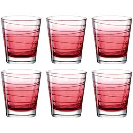 Leonardo Whiskyglas "VARIO STRUTTURA", Ø 8,3cm x 9cm, 250ml, 6 Stk., rot, Trinkgefäße, 250 ml, 6-teilig
