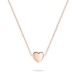 Tamaris Damen Kette mit Anhänger "Schmuck Geschenk Edelstahl Halskette Bold Hearts Herz", Edelstahl, L: 45 B: 5mm, rosa, Edelstahl, B:5mm, Halsketten