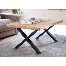 Couchtisch Stolkom, H:47cm, braun, Wohnzimmer, Tische, "Chris Wohnzimmertisch Eiche Massivholz, BxHxT 110x47x70 cm", Gerade Kante, Industrial Style