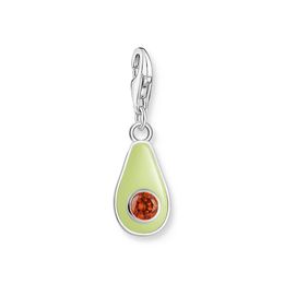 Thomas Sabo Damen Charm-Einhänger "Avocado-Motiv bunt", silber, Silber 925 (Sterlingsilber), Charms, mit Zirkonia (synth.)