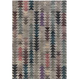 Wollteppich FLAIR RUGS, B:160cm H:10mm L:230cm, bunt, Wolle, Teppiche, "Archer 3D Effekt", Wolle, Teppich, Wohnzimmer, Schlafzimmer, Esszimmer