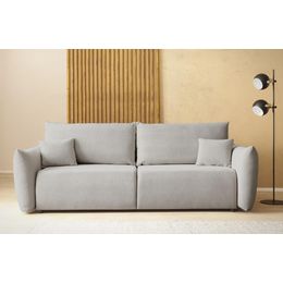 3-Sitzer Home Affaire, B:240cm H:88cm T:108cm, grau, Sofas, "MAVAS Schlafsofa mit Bettkasten", ca.240/108cm (Liegefläche 212/145 cm), Cord, Chenille,