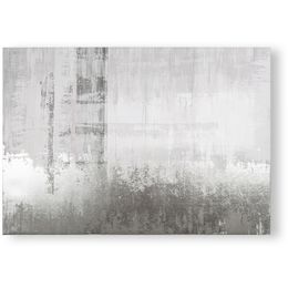 Leinwandbild Laura Ashley, B:100cm H:70cm, silber, Leinwand, Wohnzimmer, Bilder, "Abstrakt", Leinwandbild mit Metallic Abstract 70x100 cm