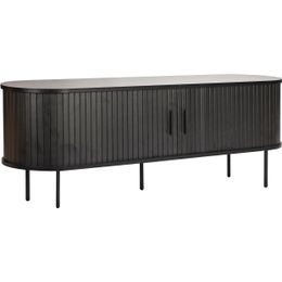 Lowboard Home Affaire, B:150cm H:55cm T:40cm, schwarz, Melamin, Metall, Wohnzimmer, Sideboards, 2 Schiebet&uuml;ren