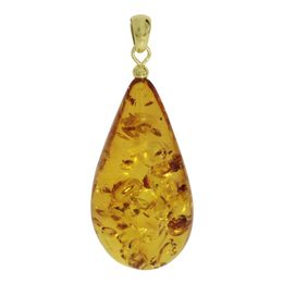 OSTSEE-SCHMUCK Damen Kettenanh&auml;nger "- Tropfen ca. 42 mm lang - Gold 333/000 - Bernstein -", Bernstein, gold, Bernstein, Schmuckanh&auml;nger