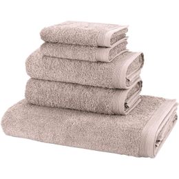 M&ouml;ve Handtuch Set M&Ouml;VE, beige, Walkfrottier, Obermaterial: 100% Baumwolle, Handt&uuml;cher, "Basic", 5tlg.-Set: 2xG&auml;ste- 2xHand- und 1xBadetuch in Walkfrottier