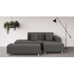Ecksofa OTTO HOME, B:258cm H:85cm T:168cm, grau, 100% Polyester, Wohnzimmer, Sofas, "Suyala", L-Form mit Hocker
