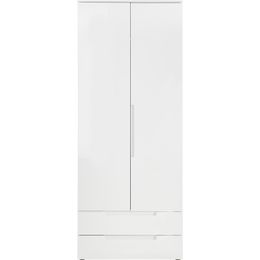 Dreht&uuml;renschrank Schlafkontor, B:84cm H:208cm T:57cm, wei&szlig;, MDF, Melamin, Schr&auml;nke, "Spice", mit Hochglanzfront