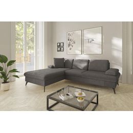 Sit & More Ecksofa SIT & MORE, B:247cm H:83cm T:171cm, braun, 100% Polyester, Wohnzimmer, Sofas, "Morris Jubi L-Form, B: 247 cm", mit Armteilfunktion & 1