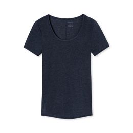 Schiesser Damen T-Shirt "Unterhemd 1er Pack", blau, Gr. S, Obermaterial: 55% Viskose CV. 25% Polyester PES. 20% Elasthan EL., Shirts