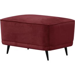 Polsterhocker Home Affaire, B:77cm H:46cm T:60cm, rot, 100% Polyester, Hocker, "Ashly", in 3 Bezugsvarianten, Boucl&eacute;, Samtoptik und Struktur weich.