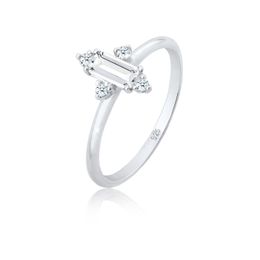Elli DIAMONDS Damen Verlobungsring "Verlobung Edel Topas Diamant (0.06 ct.) 925 Silber", 54mm, 0,06 P1 = bei 10-facher Vergr&ouml;&szlig;erung erkennbare