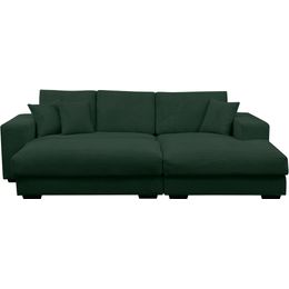 Polstergarnitur WERK2, B:286cm H:84cm T:184cm, grün, 90% Polyester, 10% Nylon, Sitzmöbel-Sets, "Eden L-Form + Hocker. Mega Couch Breite 286cm, Cord",