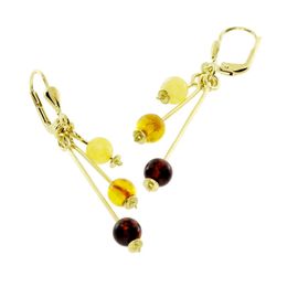 OSTSEE-SCHMUCK Damen Paar Ohrh&auml;nger "- Kugel 6 mm - Gold 333/000 - Bernstein", Gelbgold 333, gold, Gelbgold 333, Ohrringe