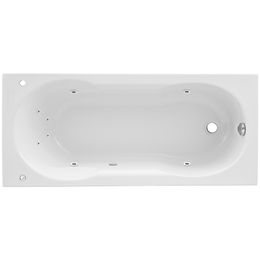 Whirlpool-Badewanne Ottofond, B:75cm H:40cm L:170cm T:75cm, weiß, Sanitäracryl, Badewannen, "Julia", Typ 1, chrom