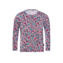 TRIGEMA M&auml;dchen Sweatshirt "TRIGEMA Langarmshirt mit s&uuml;&szlig;em Bl&uuml;mchen-Print", blau, Basic, Gr. 128, 100% Baumwolle, Sweatshirts