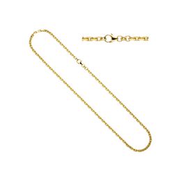 Jobo Damen Goldkette, Gelbgold 585, L: 50, gelb, Gelbgold 585, Halsketten, Ankerkette 585 Gold diamantiert 50 cm 3 mm