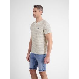 Lerros Herren Henleyshirt "Lerros Herren Serafino-Shirt, gestreift", wei&szlig;, Gr. S, 100% Baumwolle, Shirts