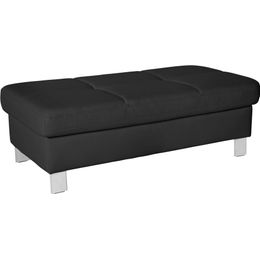 Hocker, B:116cm H:45cm T:70cm, schwarz, exxpo - SOFA FASHION, Luxus-Kunstleder;Webstoff (100% Polyester);Webvelours (100% Polyester), Wohnzimmer,