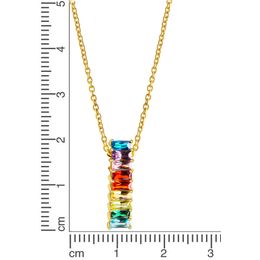 Firetti Damen Kette mit Anh&auml;nger "Schmuck Geschenk Silber 925 Halsschmuck Halskette Regenbogen", Silber 925 (Sterlingsilber), L: 50 B: 1,5mm, gold,