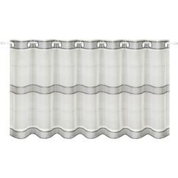 Scheibengardine GERSTER, B:140cm H:50cm, beige, Polyester, Gardinen, "Ubbe", HxB: 50x140, mit modernem Streifen Design