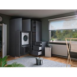 Mehrzweckschrank-Set LAUNDREEZY, B:186cm H:238cm T:68cmanthrazit matt, Holzwerkstoff, Kastenm&ouml;bel-Sets, "Laundreezy, 7-tlg. Mehrzweckschrank-Set