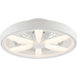 Hanseatic LED Deckenleuchte "DLV2205", 1, Ø 48cm H: 16cm, 1 Stk., weiß, Wohnzimmer, Leuchten, LED Ventilator, Ø 48 cm, 6400 lm, dimmbar, Fernbedienung