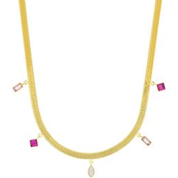 Amor Damen Kette mit Anhänger "2038273", Edelstahl, L: 45 B: 2mm, gold, Edelstahl, B:2mm, Halsketten, mit Glasstein, Stein (synth.)