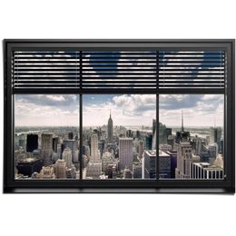 Poster Reinders, B:91,5cm H:61cm, bunt, Papier, Küche, Bilder, "New York Fensterblick"