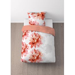 Wendebettw&auml;sche, orange, CASTELL - MARKENBETTW&Auml;SCHE, Biber, Obermaterial: 60% Baumwolle, 40% Polyester, Bettw&auml;sche, "0350349", Poly-Cotton, wohlig