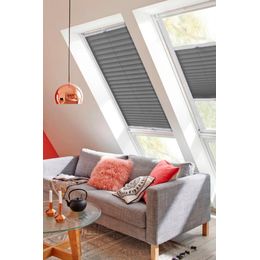 Dachfensterplissee SUNLINES, B:73,9cm H:117,4cm, grau, Obermaterial: 100% Polyester, Plissees, "StartUp Style Crush", mit F&uuml;hrungsschienen