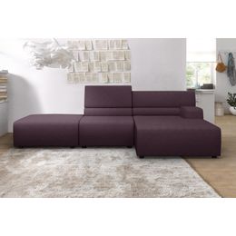 Ecksofa Egoitaliano, B:287cm H:80cm T:98cm, lila, 100% Polyester. Wasserabweisende Mikrofaser., Wohnzimmer, Sofas, "Babouche, Designsofa mit