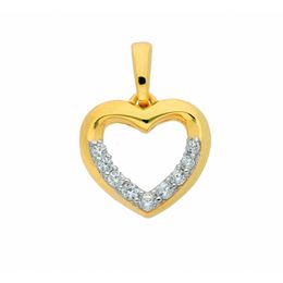 Adelia&acute;s ADELIA ́S Damen Kettenanh&auml;nger "Damen Gold Schmuck 333 Gold Anh&auml;nger Herz mit Zirkonia", Gold, gold, Gold, Schmuckanh&auml;nger, mit Zirkonia Goldschmuck