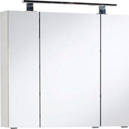 Spiegelschrank SAPHIR, B:80cm H:73,4cm T:13,2cm, wei&szlig;, Badezimmer, Schr&auml;nke, "3400 Basic", Breite 80 cm