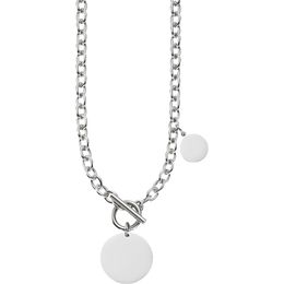 Bruno Banani Damen Kette mit Anhänger "Schmuck", Edelstahl, L: 57 B: 6mm, silber, Edelstahl, B:6mm, Halsketten