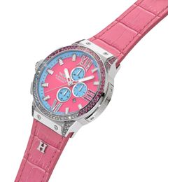 Haemmer Germany Damen Chronograph "EMINENT", pink, Armbanduhren, Quarzuhr, Damenuhr, Datum, Stoppfunktion, Saphirglas, Lederarmband