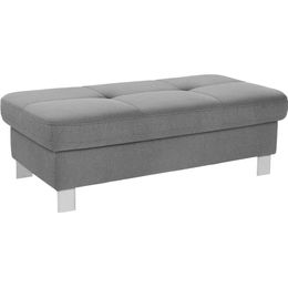 Hocker, B:116cm H:45cm T:70cm, grau, exxpo - SOFA FASHION, Luxus-Kunstleder;Webstoff (100% Polyester);Webvelours (100% Polyester), Wohnzimmer,