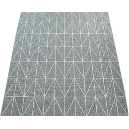 Teppich Paco Home, B:160cm H:4mm L:230cm, grau, Polypropylen, Wohnzimmer, Teppiche, "Brugge 224", Flachgewebe, modernes gemetrisches Muster, In- und