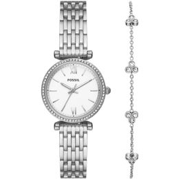 Fossil Damen Quarzuhr "CARLIE MINI", silber, Armbanduhren, Armbanduhr, Damenuhr, ideal auch als Geschenk, Edelstahlarmband