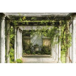 papermoon Fototapete "Walkway in Garden", B/L: 3,5m x 2,6m, bunt, Tapeten