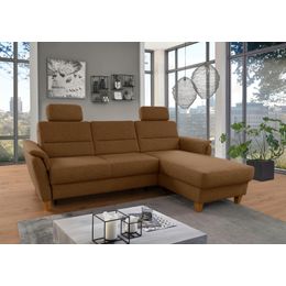 Ecksofa Home Affaire, B:244cm H:89cm T:163cm, braun, 100% Polyester;Struktur (100% Polyester);Luxus-Microfaser in Lederoptik (100% Polyester),