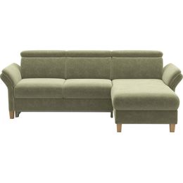 Ecksofa OTTO HOME, B:253cm H:84cm T:166cmhellgr&uuml;n, 100% Polyester, Wohnzimmer, Sofas, "Glendale, L-Form", inkl. Kopfteilverstellung, wahlweise mit