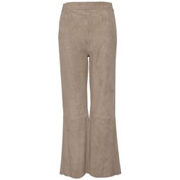 Maze Damen Lederhose "42021164", beige, Gr. XS, Obermaterial: 100% Ziegenveloursleder; Innenfutter: 100% Baumwolle, Hosen