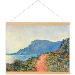 Leinwandbild, B:80cm H:150cm T:2,3cm &Oslash;:2,3cm, bunt, Art for the home, Leinen, Wohnzimmer, Bilder, "S&uuml;dlich Landschaft", H&auml;ngendes Poster Leinen Monet