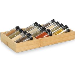 zeller PRESENT Gew&uuml;rzstreuer "Gew&uuml;rzeinsatz-Set, 13-tlg., Bambus/Glas", B:20cm H:9cm, braun, Gew&uuml;rzstreuer, &uuml;bersichtliche Anordnung, praktisch und