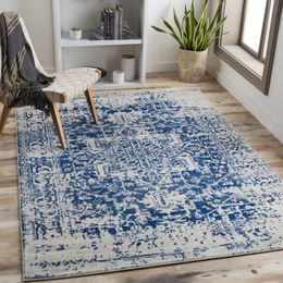 Teppich LIVABLISS, B:200cm H:12mm L:275cm, blau, Kunstfaser, Wohnzimmer, Teppiche, "SYRACUSA", Vintage Orientteppich, Kurzflor Boho
