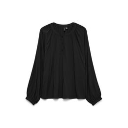 V&eacute;ro Moda VERO MODA Damen Langarmbluse "VMBELLA LS PLACKET TOP WVN GA NOOS", schwarz, Gr. S, unifarben, Web, Obermaterial: 97% Viskose, 3% Elasthan, Blusen