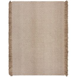 Teppich FLAIR RUGS, B:160cm H:4mm L:230cm, beige, Kunstfaser, Wolle, Wohnzimmer, Teppiche, "Rene", aus gewebter Wolle