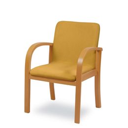 Esszimmersessel Home Affaire, B:60cm H:85cm T:50cm, gelb, 100% Polyester, Sessel, "LINA707", Extra-confort, Fleckenabweisendes Gewebe, Massivholz